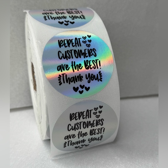 STICKERAFT | Office | Thank You Sticker 2 Inch Round Repeat Customers ...